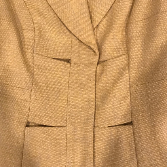 Etcetera | Jackets & Coats | Mustard Linen Blazer With Peekaboo Splits ...